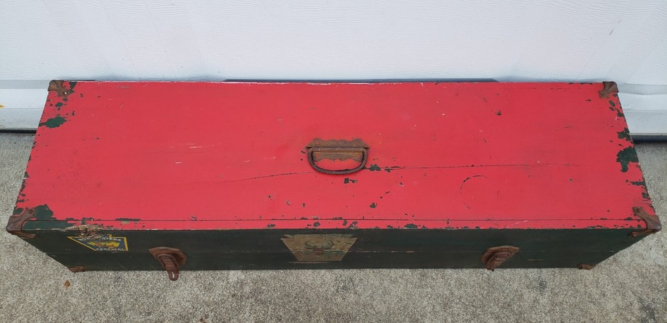 Antique Vintage Archery Box Bow Arrow Wooden Carrying Case Hunting ...