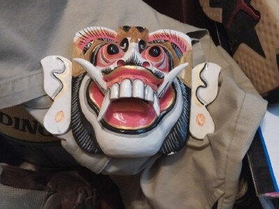 Hand Carved Wood BALI Indonesian Rangda Mask Demon Wall. Pre-owned | eBay