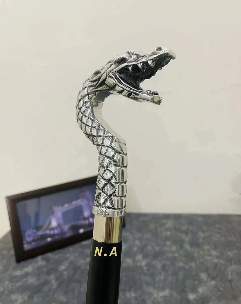 Victorian Dragon Snake Head Walking Cane Fashionable … - Gem