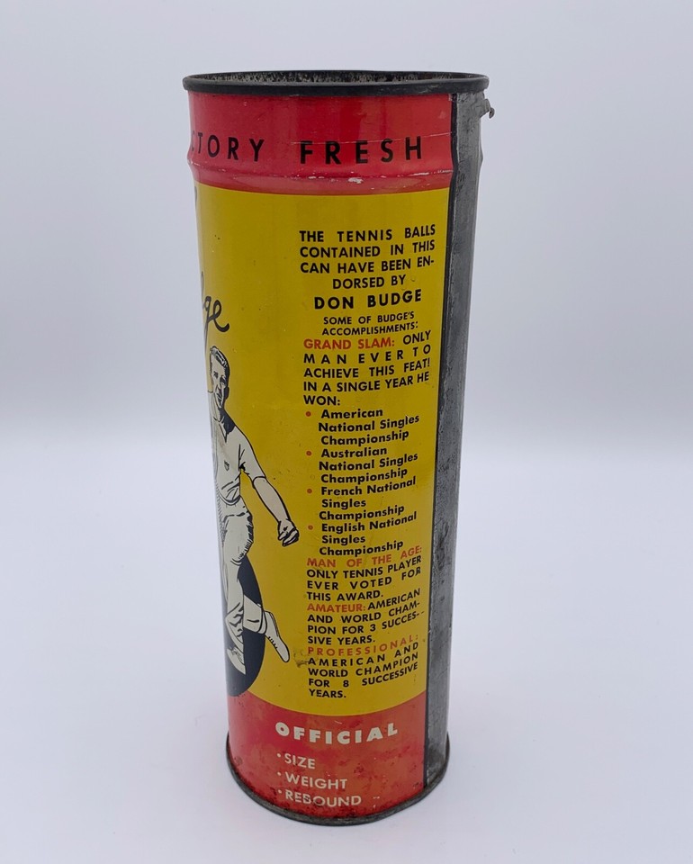 Vintage SEALED NOS Don Budge Montgomery Ward, Tournament Can Tennis ...