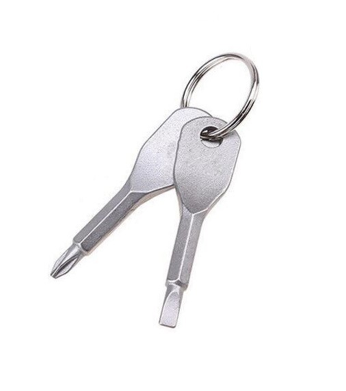 SCREWDRIVER KEYRING TOOL POCKET SCREW DRIVER FLATHEAD AND PHILLIPS ...