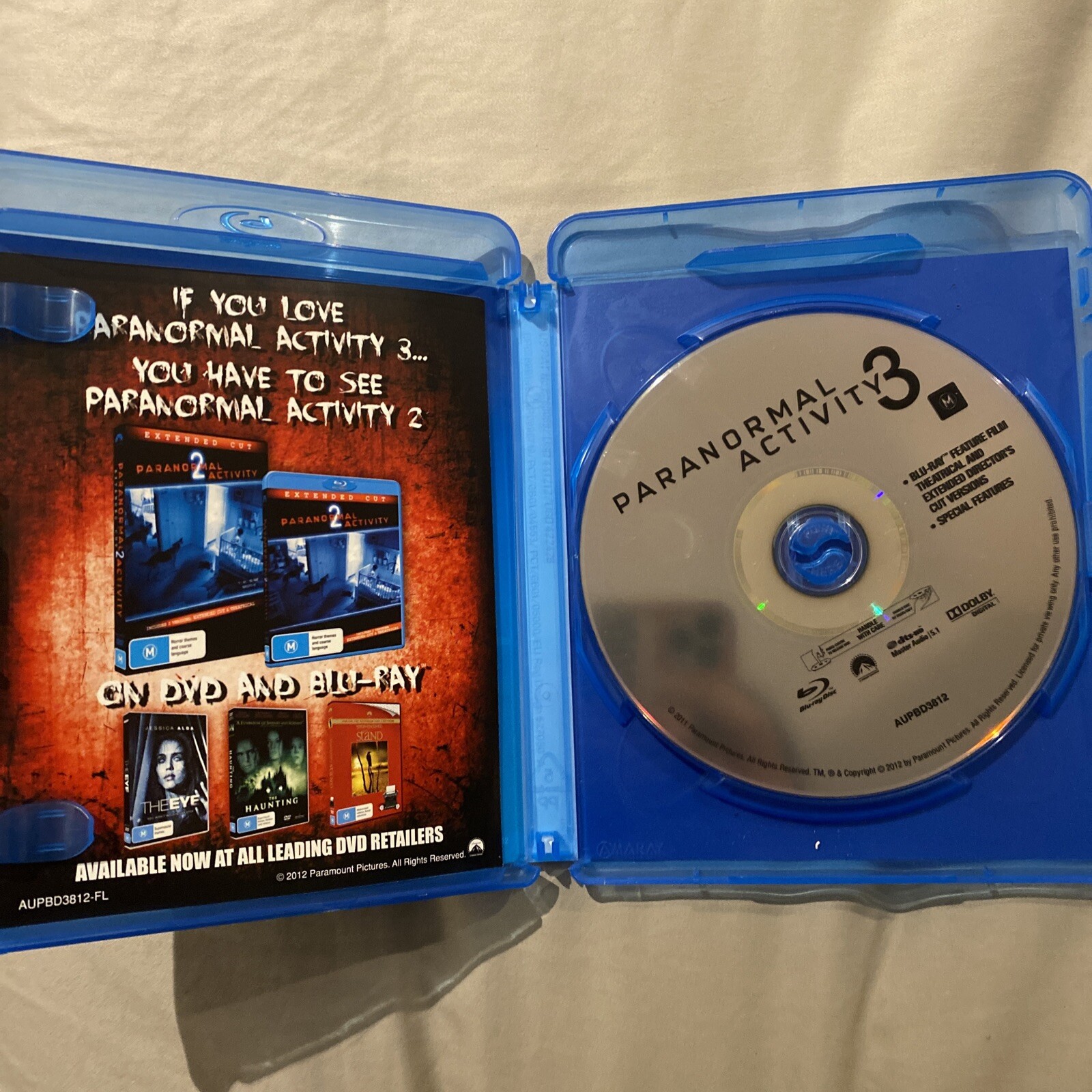 Paranormal Activity 3 Extended Director’s Cut Blu-Ray Horror Movies ...