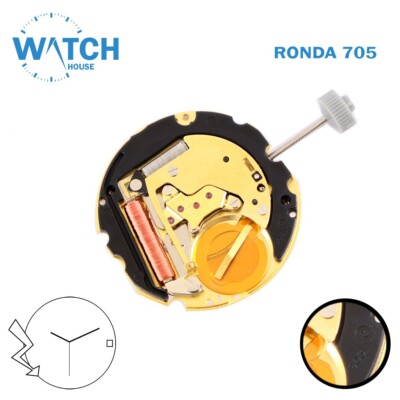 Ronda 705 Swiss Quartz Movement, 3 Hands, White Date Disk at 3. | eBay ...