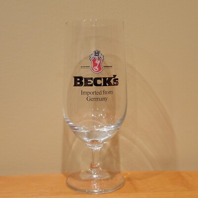 Beck's 0.3 L Beer Glass Imported From Germany Stemmed Footed Clear Logo ...
