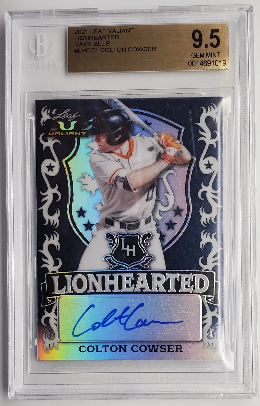 2021 Leaf Valiant Lionhearted Colton Cowser Autograph RC BGS 9.5 w ...