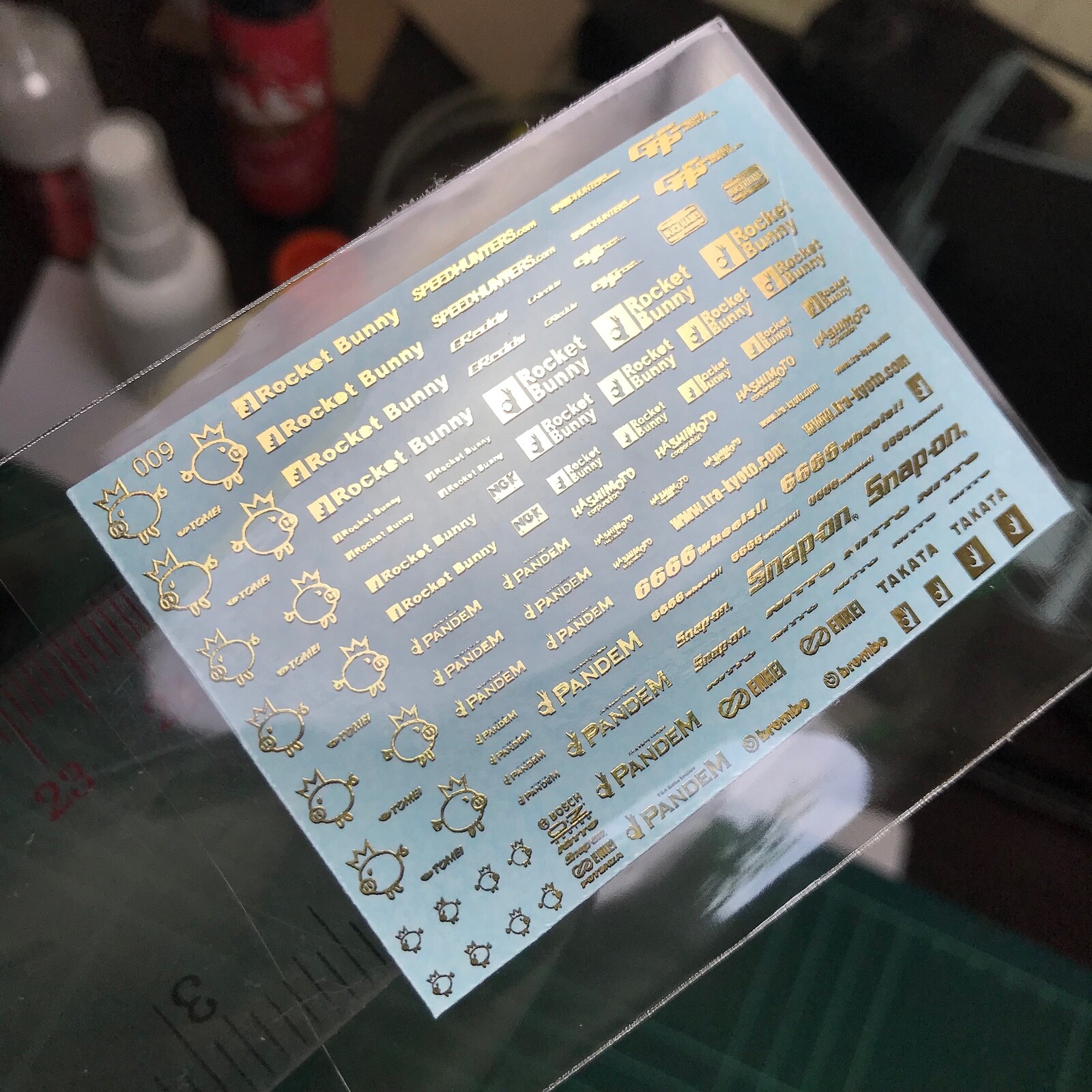 1x Gold Chrome Rocket Bunny Pandem Waterslide Decal CUSTOM 1:64 #009 | eBay