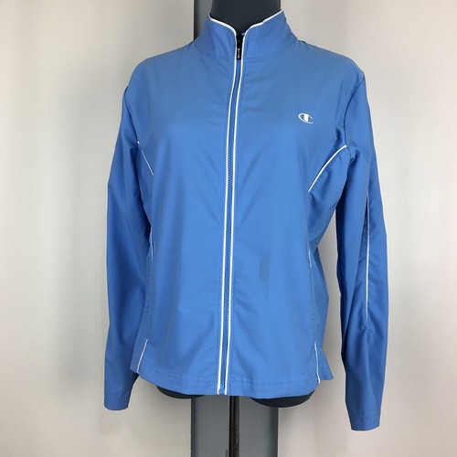 Champion Elite Athletic Jacket Women M Blue Pockets Polyester Blend ...