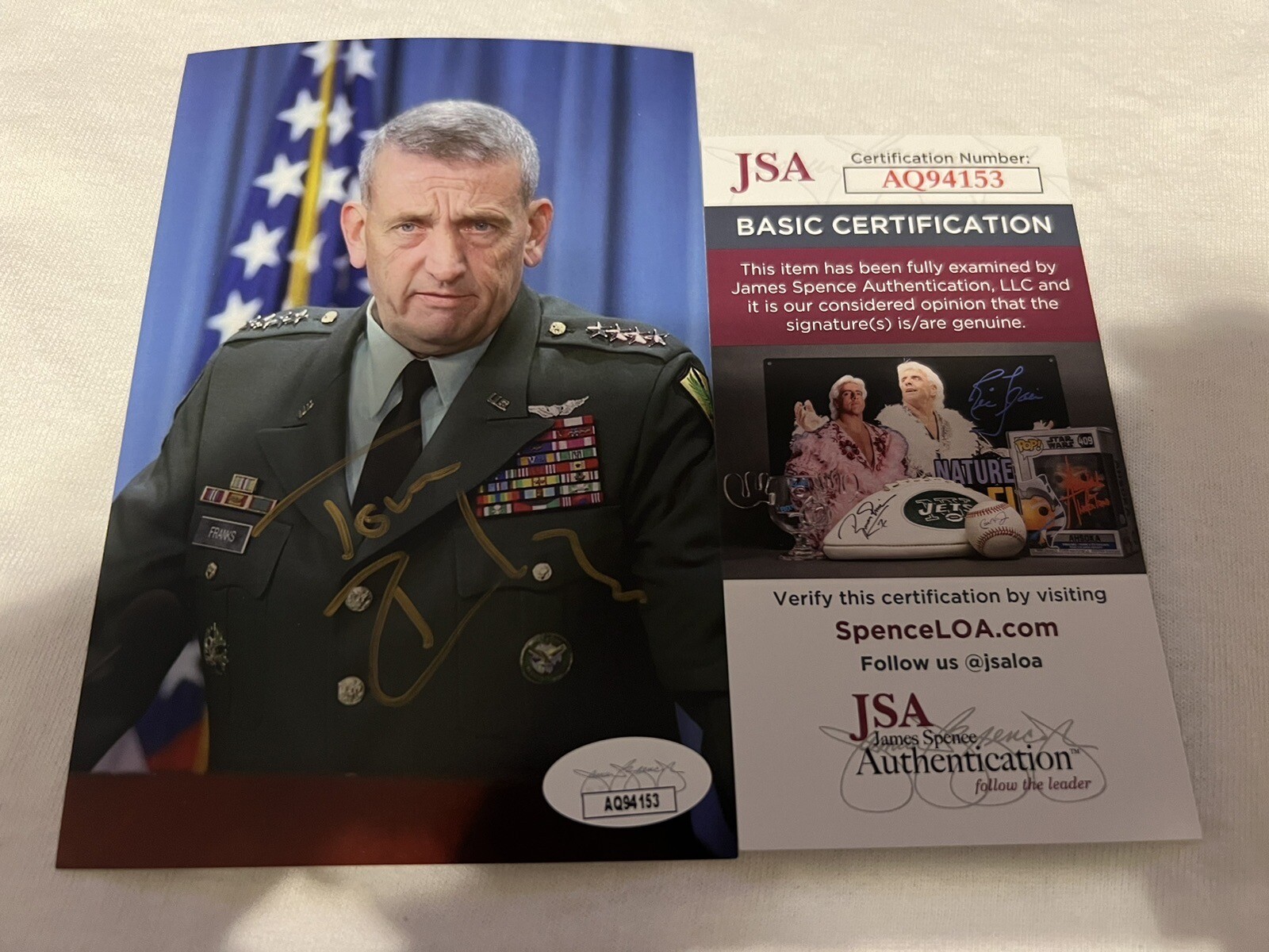 Tommy Franks Signed 4x6 Photo US Army General JSA Auth #5 | eBay