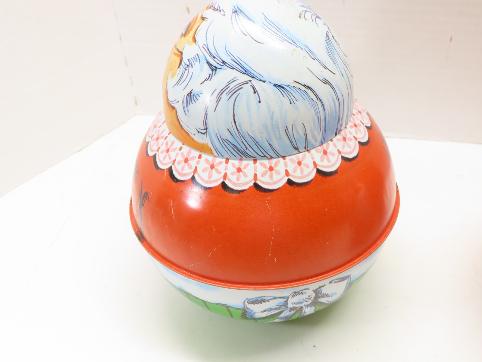 Santa & Mrs Claus Roly Poly VTG Christmas Tins Lot of 2 Chein ...