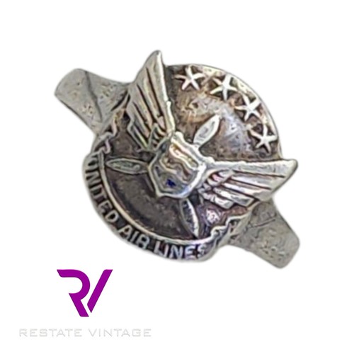 United Airlines Sterling Silver Service Ring Size 6 | eBay