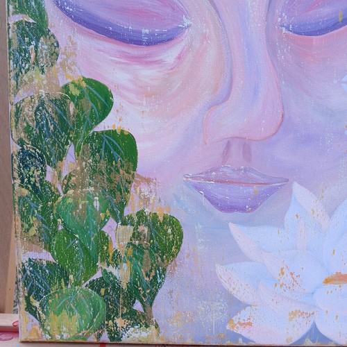 Original Acrylic Painting By Bianca Rotaru Signed "Violet Dreams" Hand ...