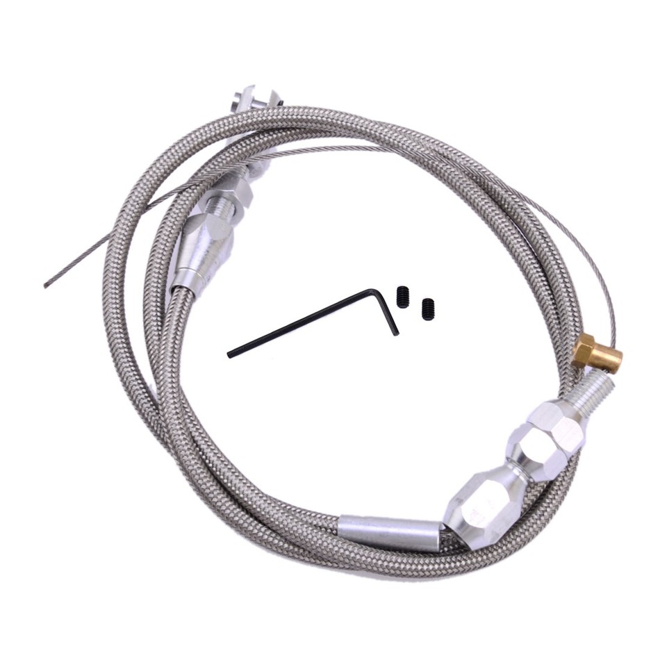 36" Adjustable Car Throttle Accelerator Cable Stainless Steel Braided ...