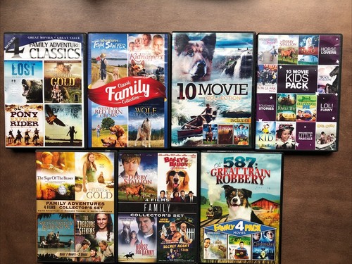 7 Lot Multi Disc, Multi Film Childrens Family DVDs - 40 Total Films on ...
