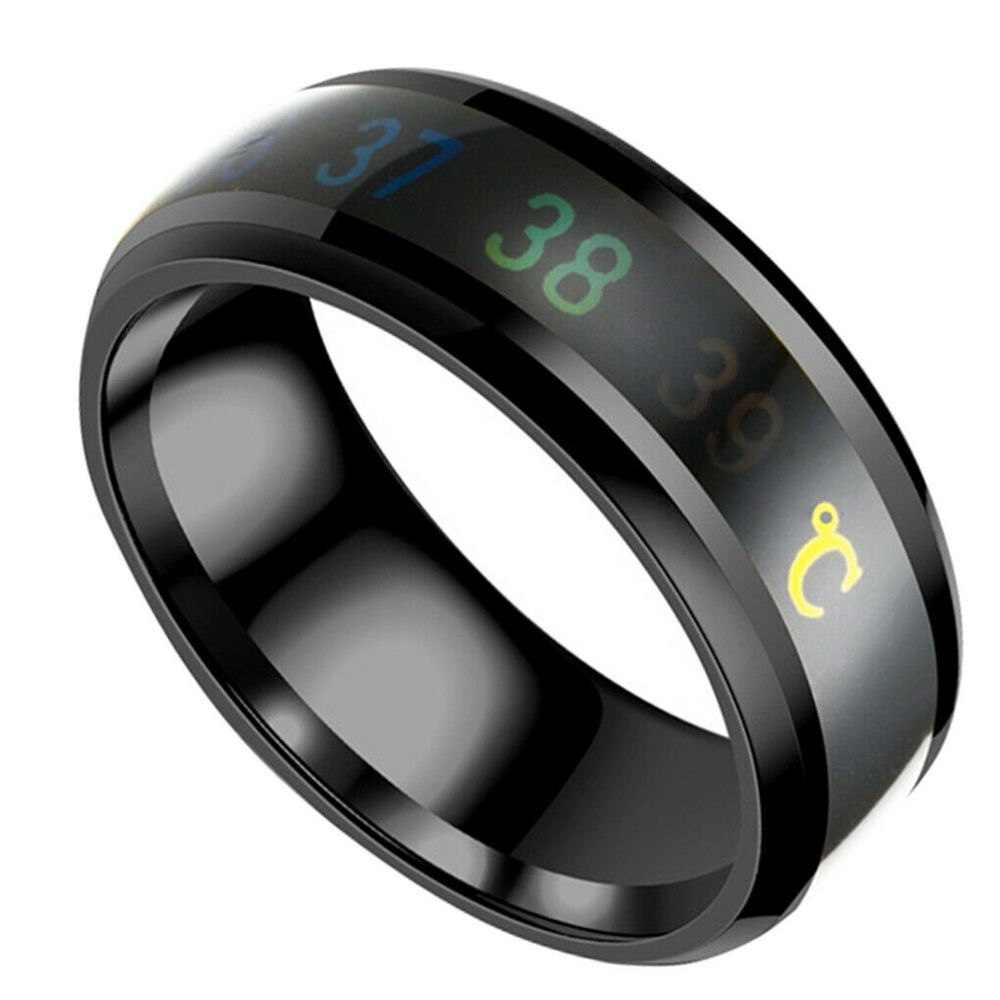 Thermometer Display Temperature Measurement Ring Stainless Steel Mood ...