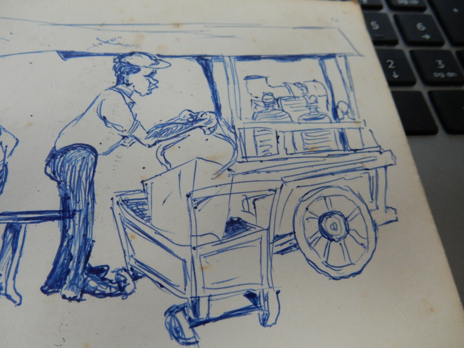 1969 TSS GOLFITO artist Caribbean ink sketch FYFFES LINE | eBay UK