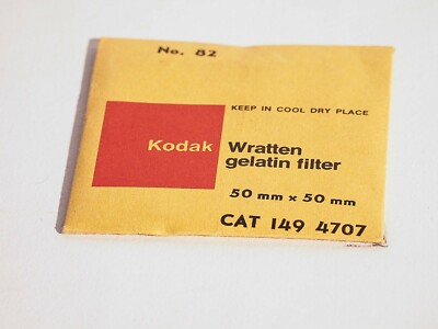 Kodak Wratten No. 82 Gelatin 2" x 2" (50mm) Square Filter New Unopened ...
