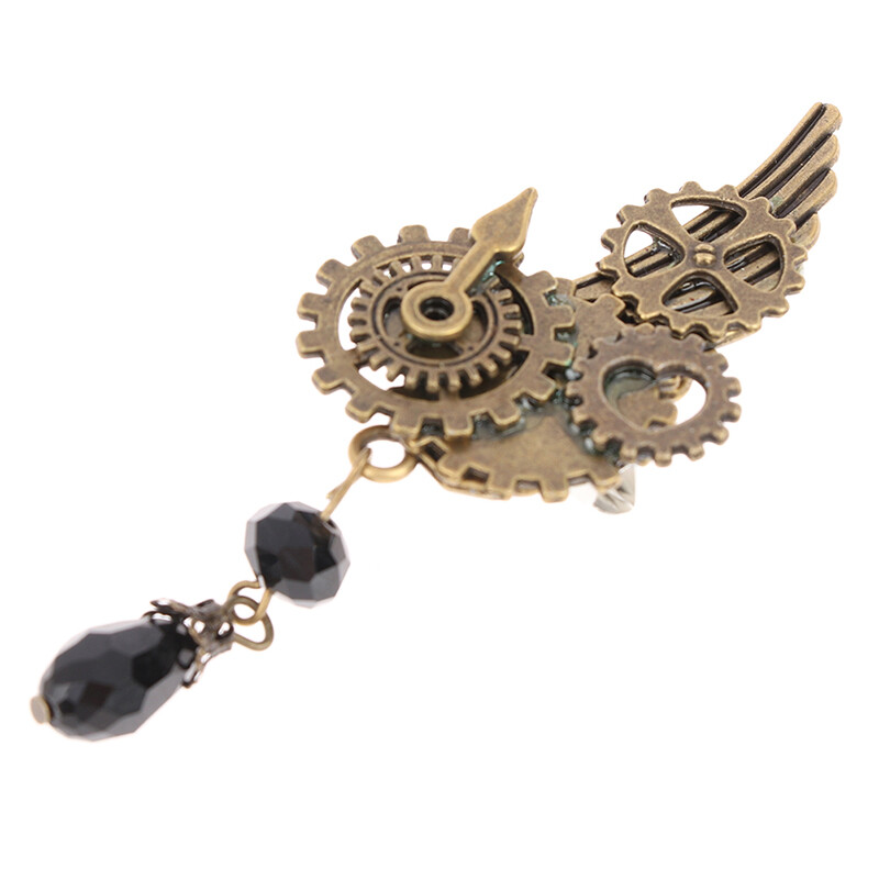 Steampunk Gears Wing Brooch Retro Punk Gothic Chest Pin For Woman Man ...