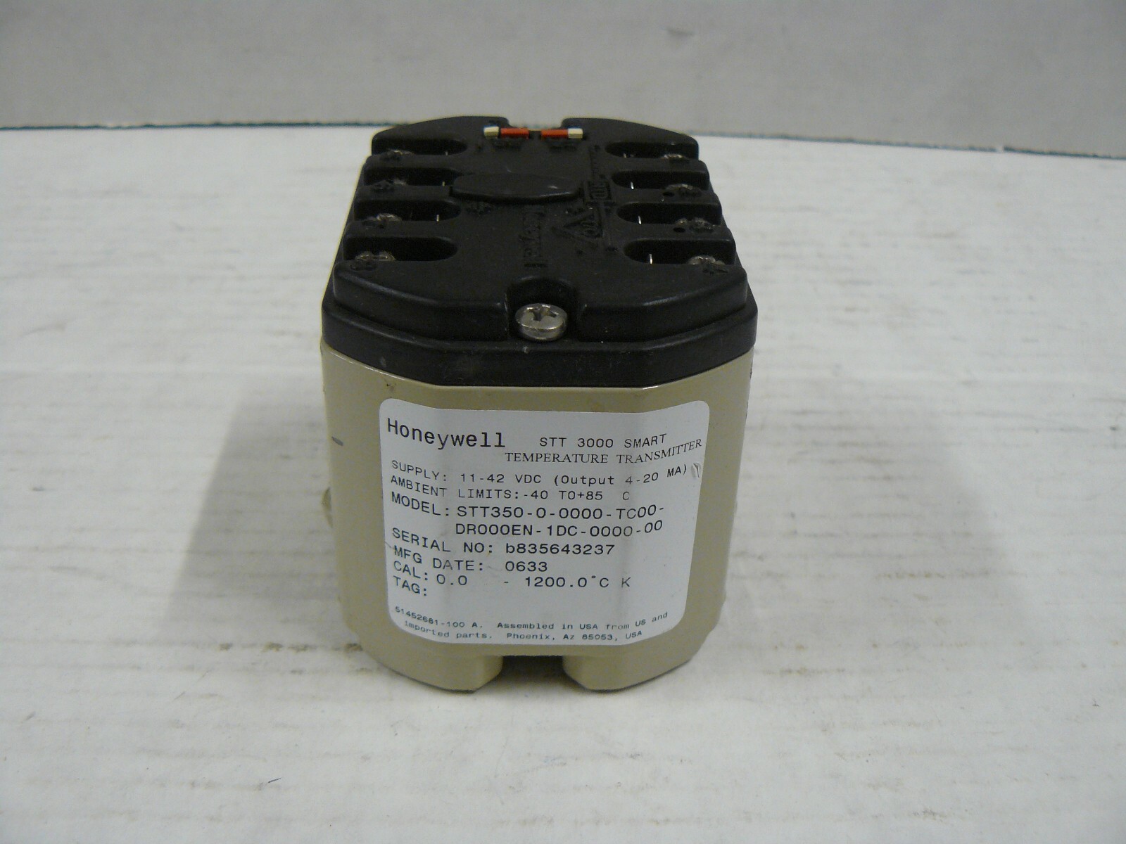 HONEYWELL STT 350 SMART STT350-0-0000TC00-DR000EN-1DC-0000-00 TEMP ...