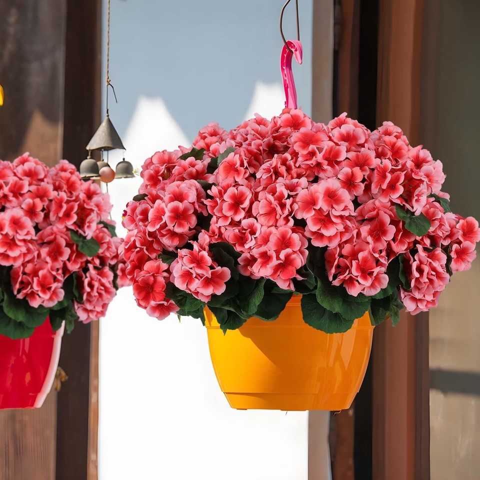 Hananona Artificial Geranium Flowers for Outdoors Geranium Silk Flowers ...