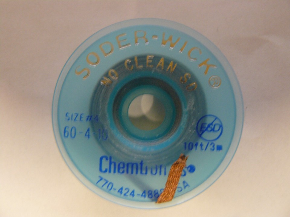 Chemtronics 60-4-10 soder wick desoldering braid size 4 no clean SD ...
