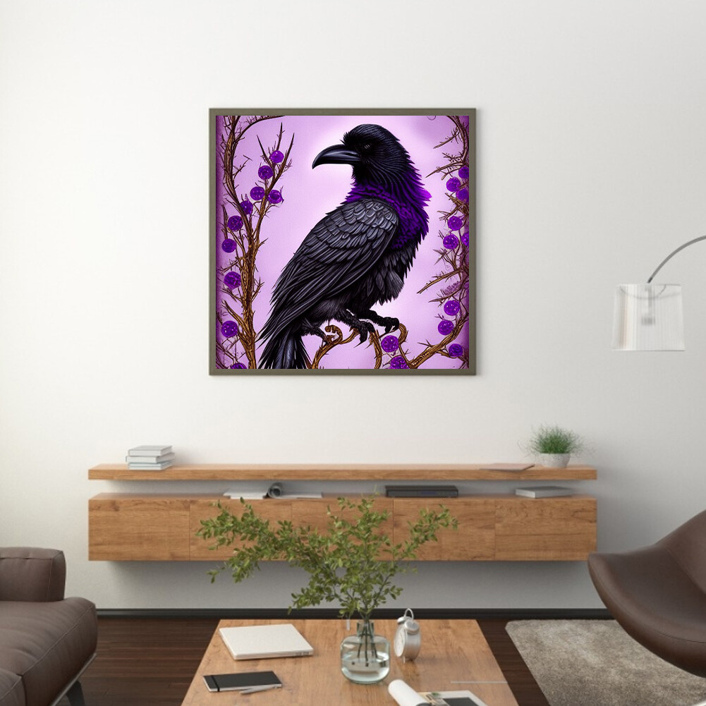 5D DIY Full Round Drill Diamond Painting Crow Kit Home Decoration Art ...