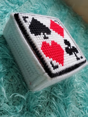 Vintage Handcrafted Set of 4 Plastic Canvas Playing Card Coasters in ...