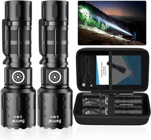 Rechargeable Flashlights High Lumens, Super Bright LED Small Powerful ...