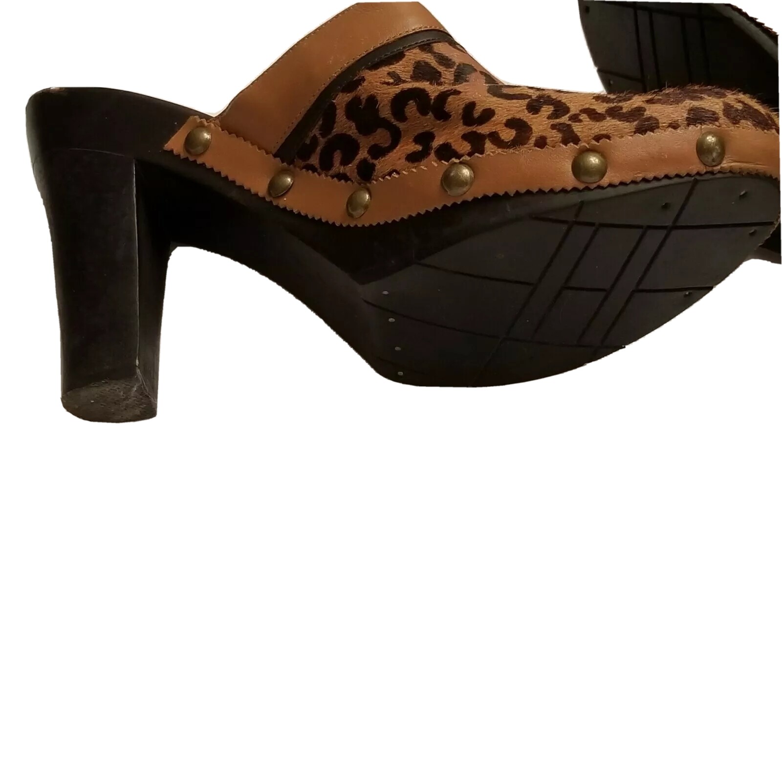 TOMMY HILFIGER Leopard Cheetah Print Mules Clogs Faux Hair Women’s Size ...