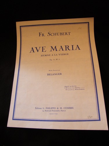 " Partitur Ave Maria Hymne à La Jungfrau En Schubert Belanger Grand ...