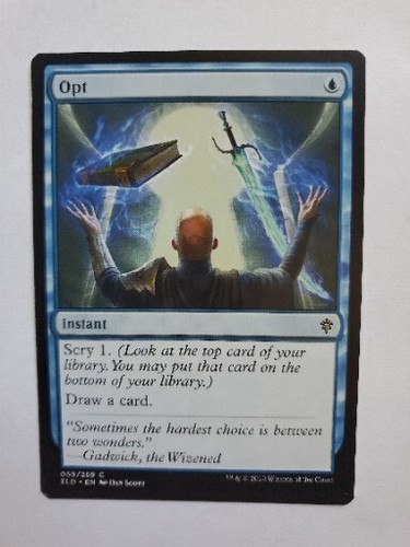 MTG Magic The Gathering Card Opt Instant Blue Throne Of Eldraine 2019 ...
