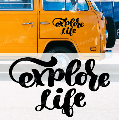 Sticker Explore life van life camping Car Road trip Voyage Autocollant ...