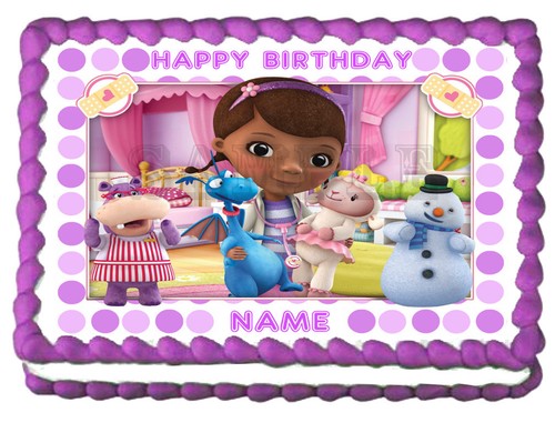 DOC MCSTUFFINS Purple Edible Cake topper Party image | eBay