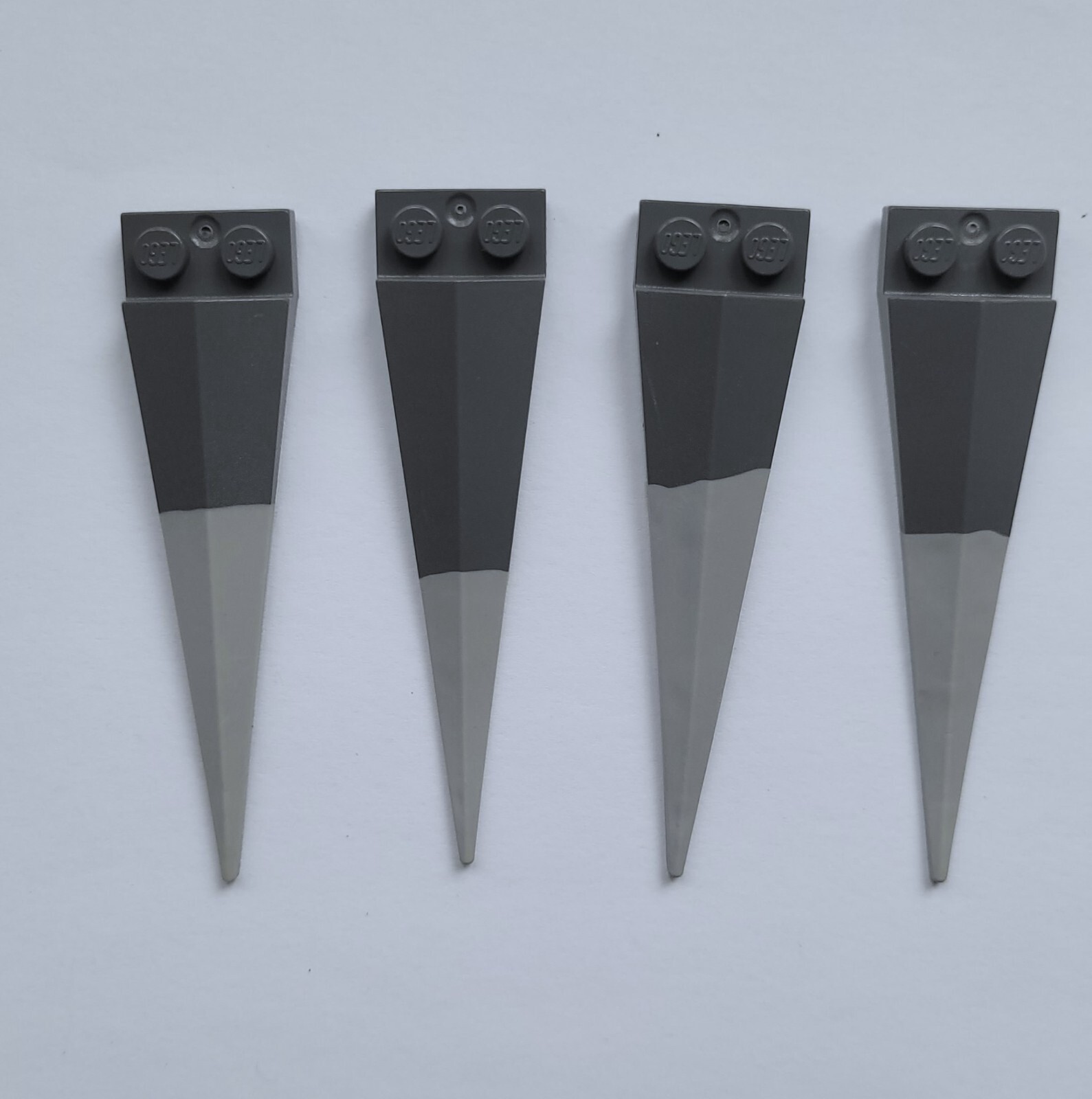 4x Lego Part 61406pb03 Plate Modified 1x2 Flexible Light Bluish Gray ...