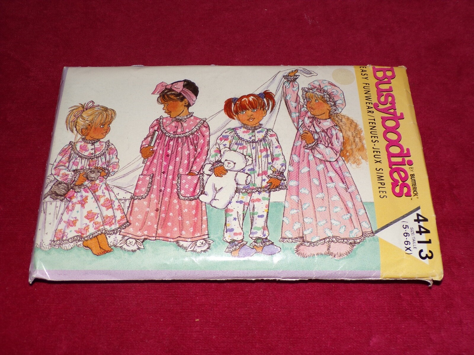 🌹 1989 BUTTERICK #4413 - GIRLS GRANNY STYLE NIGHTGOWN-ROBE-PAJAMAS ...