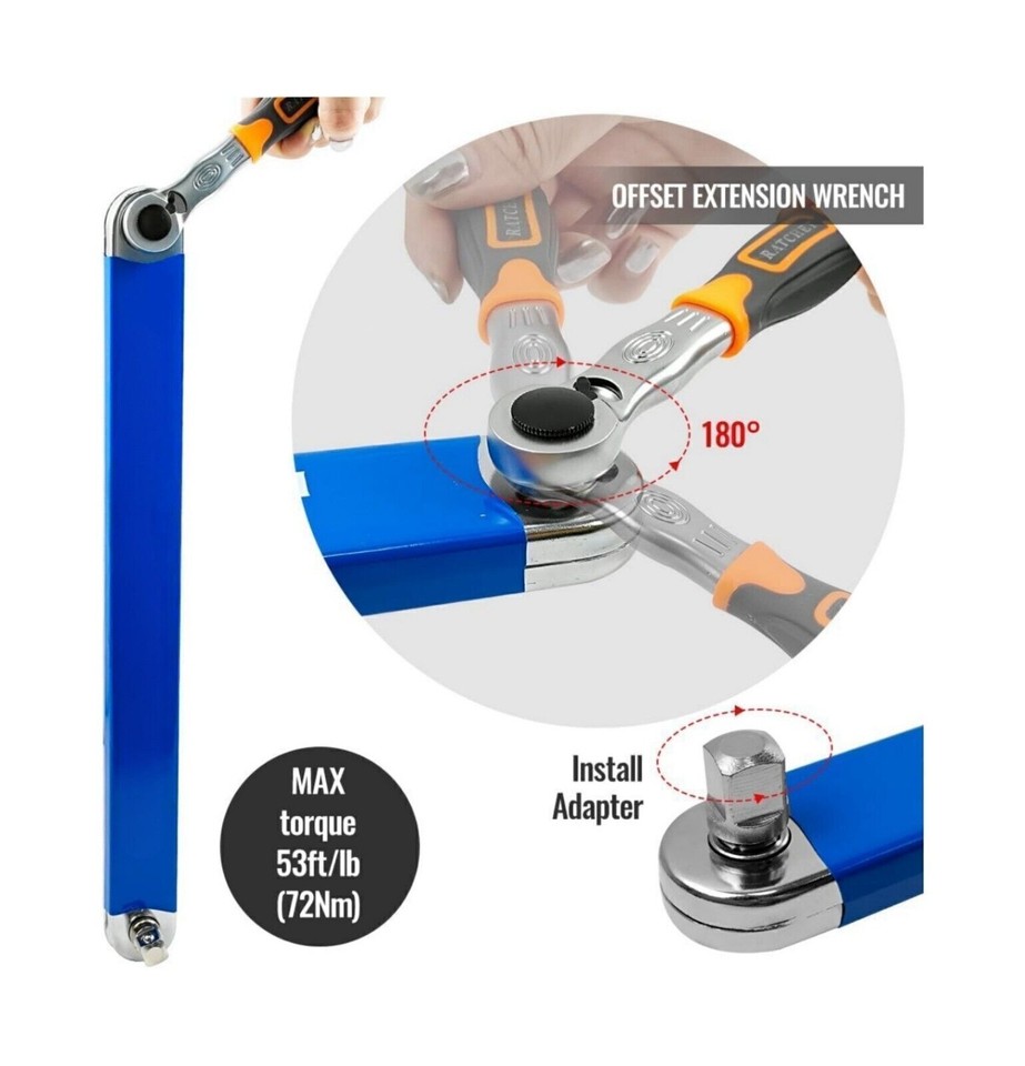 Upgraded Impact Ready Offset Extension Wrench, Tight Reach Extension ...