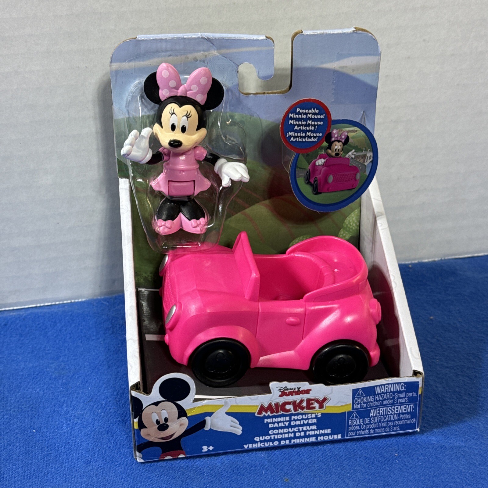 Disney Junior Minnie's Daily Driver Poseable Minnie Mouse With Pink Car ...