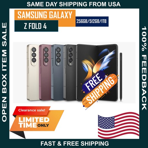 OPEN BOX Samsung Galaxy Z Fold4 256GB/512GB/1TB Colors Unlocked ...