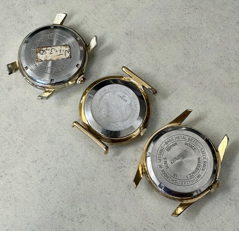 LOT OF 3 VINTAGE Mens Watches - ENICAR, HALLMARK, UNICHRON - PARTS OR ...