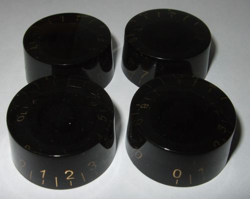 Les Paul Control Knob Set BLACK with Gold Numbers 4x Controls SG Custom ...