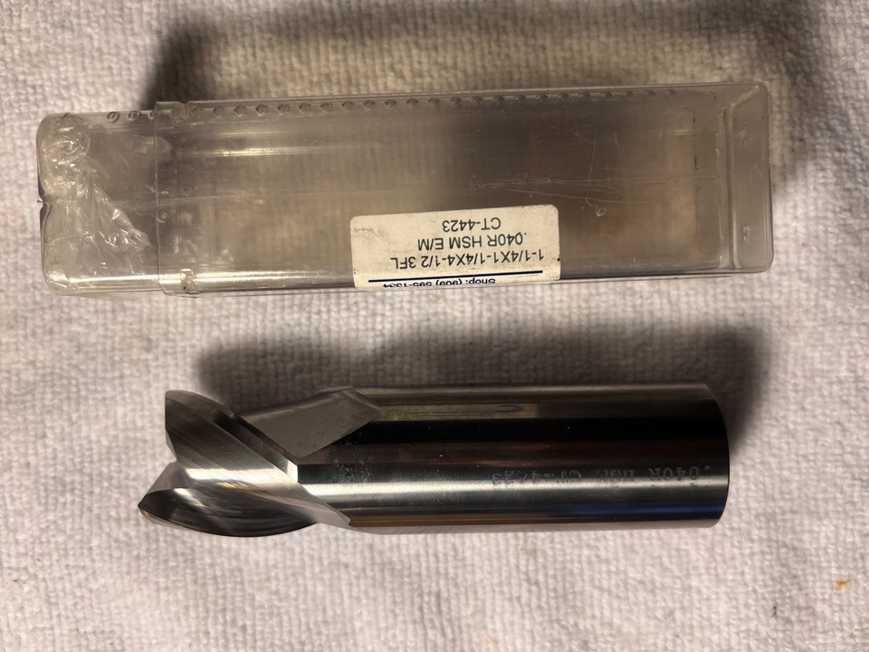 California Tool 1.250" Carbide end mill 1-1/4x1-1/4x4-1/2 3FL and .04R ...