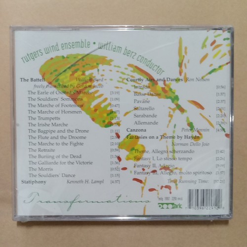 Transformations by Rutgers Wind Ensemble William Berz CD 1997) Wm Byrd ...