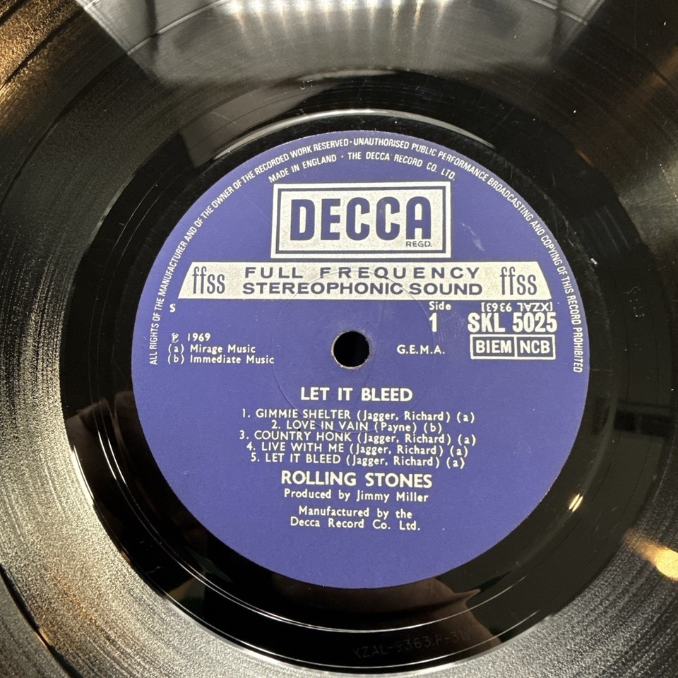 Rolling Stones - Let It Bleed - 1969 UK Decca Stereo SKL 5025 LP 3W/4W ...