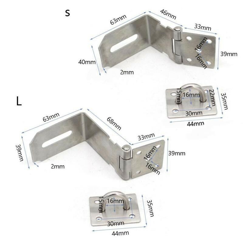 Padlock Clasp Shed Door Lock Hatch Hasp Safety Gate Latch Stainless ...