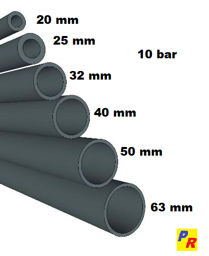PVC Rohr für PVC Fittinge 1 oder 2 m lang in 20 - 63 mm Durchmesser ...