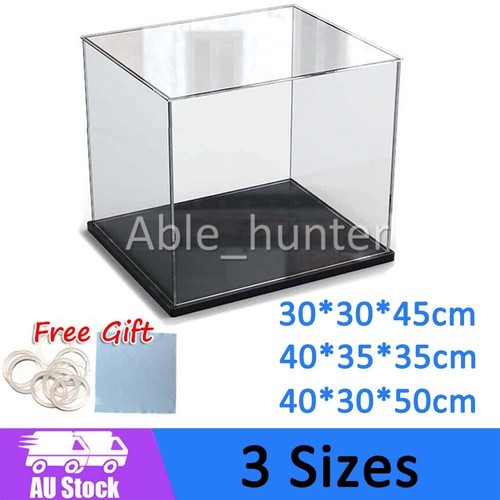 Acrylic Plastic Display Case 35-50cm Large Perspex Box Plastic Base ...