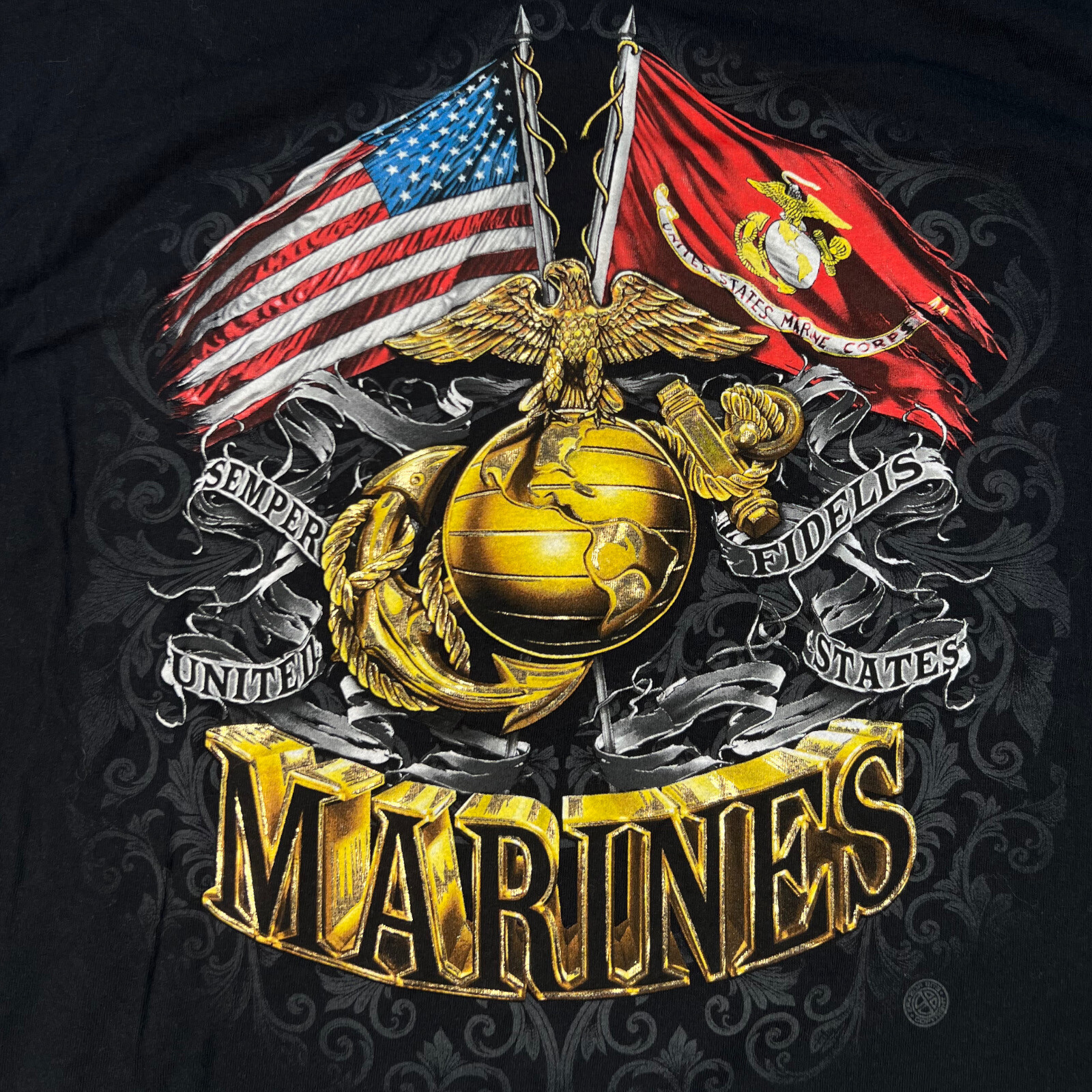 USMC Semper Fidelis Marine Corps Black/Gold Metallic … - Gem