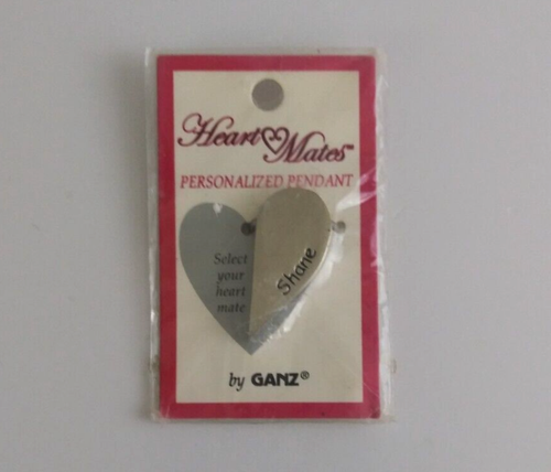 New Vintage Ganz Heart Mates Personalized Pendant Shane Lapel Hat Pin ...