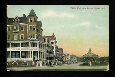 New Jersey NJ postcard Ocean Grove, Ocean Pathway and homes Vintage ...
