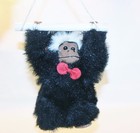 Goffa Plush Black Monkey On A Swing Red Bowtie Stuffed Animal 8" | eBay