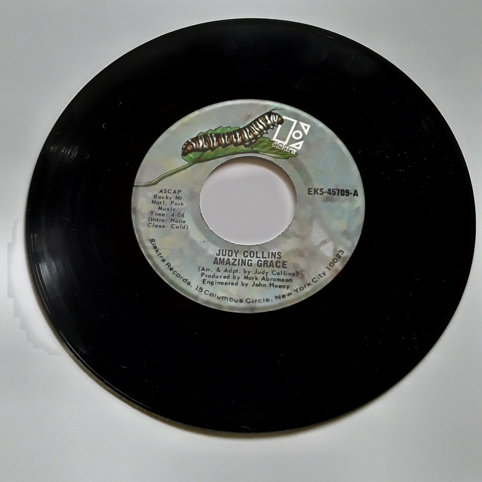 JUDY COLLINS 45 RPM Vinyl Record AMAZING GRACE & Nightingale Elektra ...